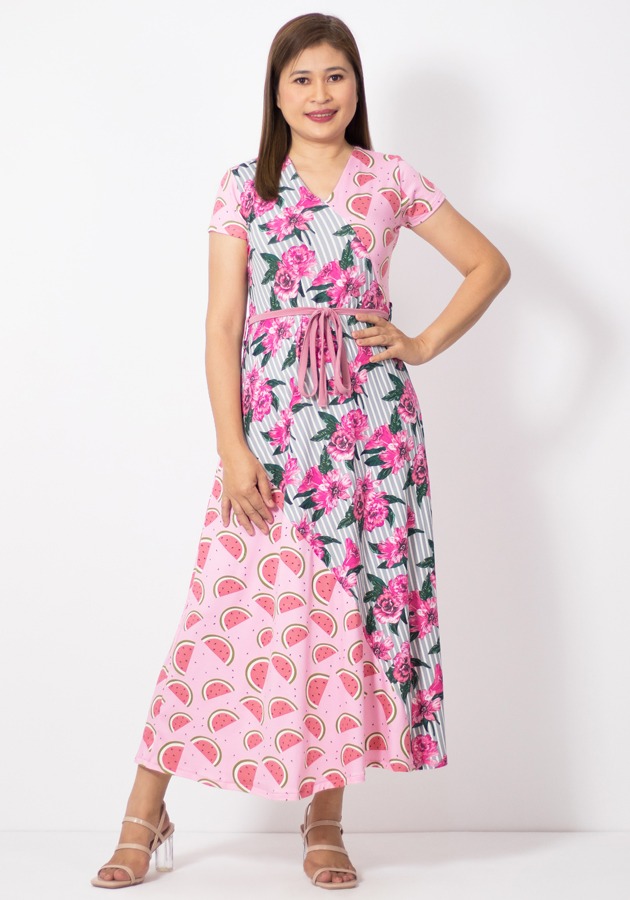 Slant Cut Waist Tie Maxi Dress | Syala Collections